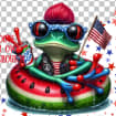 4th of July Frog With Mohawk Clipart Bundle, Patriotic Watermelon Float ...