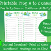 Frog A to Z Game, Printable Word Game for Kids, Frog Classroom Activity ...