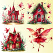 Red Fairy Clipart. Watercolour. Transparent Images. Commercial Use - Etsy