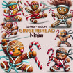 12 Gingerbread Man Clipart Set, Ninja Gingerbread Man, Christmas ...