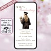 Girls Pink Graduation Invitation. Digital College or High School Grad ...