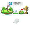 Golf Sloth Watercolor Clipart – 36 PNG Adorable Golfing Sloths, Golf ...