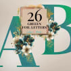 Letters Clipart Green Foil Letter PNG Green Floral Letters Clipart Card ...