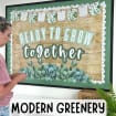 Modern Greenery Back to School Bulletin Board Kit Nature Inspired Door ...