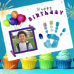 Happy Birthday Handprint Craft Keepsake Photo Memento, Hand Print Art ...