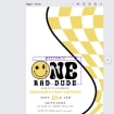 One Rad Dude Birthday Invitation Printable, First Birthday Boy Invite ...