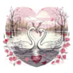 Happy Swans Watercolor PNG Clipart, Romantic Cards Swans Set, Love ...