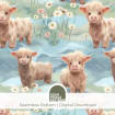Highland Cow Digital Paper - Cute Seamless Cow Pattern - JPG Instant ...