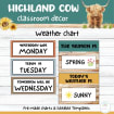 Highland Cow Classroom Decor Boho Neutral Classroom Decorations ...