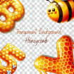 Honeycomb Alphabet Clipart: Watercolor Bee Letters & Numbers (PNG) - Etsy