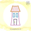 House Applique Design. Cottage House Machine Embroidery Design. - Etsy