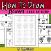 How to Draw Flowers Worksheets. Step by Step Kids Drawing. Trace a Rose ...