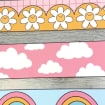 Pastel Bulletin Board Border | Cloud | Daisy | Rainbow | Checker - Etsy