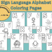 Sign Language Alphabet Coloring Pages - Etsy