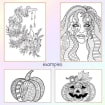 Halloween Coloring Pages for Kids & Adults 32 Pages / Zentangle ...