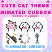 Cute Cat Paw Mouse Cursor 10 Animated PC Gaming Cursor Pack, Kawaii ...