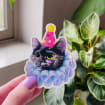 Lemon, Cat in a Clown Costume – Waterproof Glossy Vinyl Sticker - Etsy