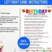 Left Right Birthday Game, Right Left Birthday Game, Kids Birthday Pass ...