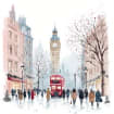 44 Christmas in London Clipart, Winter London, Cute London Travel ...