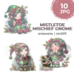 Mistletoe Mischief Gnome Clipart | 10 High-quality 300 DPI Jpegs ...
