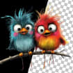 Quirky Bird Clipart, Funny Bird PNG Bundle, Whimsical Watercolor Birds ...