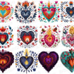 Mexican Sacred Heart PNG Bundle | 35 Corazon Sagrado Clipart for ...