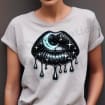 Black Dripping Lips With Moon and Stars PNG, Celestial Lips Clipart ...