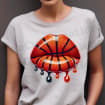 Dripping Lips With Basketball Texture PNG, Basketball Lips Clipart ...