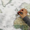 Nautilus World Map Push Pin, World Map Wall Art With USA National Parks ...