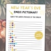 New Year's Eve Emoji Pictionary Game | New Years Emoji Quiz | Printable ...