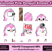 Animated Pink Penguin Twitch Emotes Big Eyes, Leave, Lurk, Nodders ...