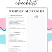 Postpartum Checklist Printable, Postpartum Care List, Postpartum ...