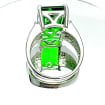 R6418 7.0ct. Forest Green Helenite Emerald-cut Sterling Silver Ring ...