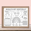 Rainbow Birthday Activity Sheet: Printable Kids Party Game (PDF) - Etsy