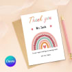 Rainbow Thank You Card Teacher - Rainbow Card - Teacher Greeting ...