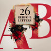 Letters Clipart Red Foil Letter PNG Black Gold Floral Letters Clipart ...