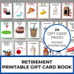 Retirement Gift Printable Gift Card Book, Happy Retirement Wishes Party ...