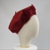 Russet Red Wool Felt Beret Hat With Russet Velvet Ribbon Bow, Russet ...