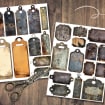 Rusty Grunge Tags & Labels, Printable Junk Journal Embellishments ...