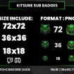 Ninja Kitten Twitch Sub Badges | Twitch Badges | Green Bit Badges ...