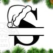 Santa Hat Monogram Svg Files, Christmas Alphabet Letters, Santa Hat ...