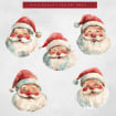Santa Faces Clipart, Festive Santa Claus Illustrations, Christmas Santa ...