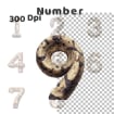 Snake Skin Alphabet & Numbers Clip Art: Watercolor PNG (digital ...