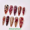 Hand-painted Devilish Ribs Press on Nails, Ghostly Teeth Nail Set ...