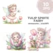 Tulip Sprite Fairy Clipart | 10 High-quality 300 DPI Jpegs Commercial ...