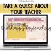 Take a Guess About Your Teacher. Back to School Game. Get to Know You ...