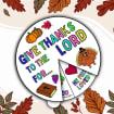 Thanksgiving Bible Coloring Wheel Craft, Give Thanks to the Lord ...