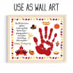 Thanksgiving Handprint Craft: Turkey Poem Art, Preschool Fall Activity ...