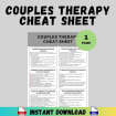 Couples Therapy Cheat Sheet Relationship Counseling Guide Printable ...