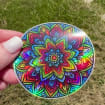 Bespattered Facade Holographic Rainbow Floral Mandala Vinyl Decal ...